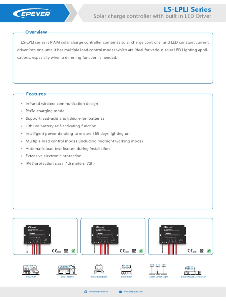 EPEVER Datasheet LS LPLI 1 | Download Free PDF | Solar Power | Energy ...