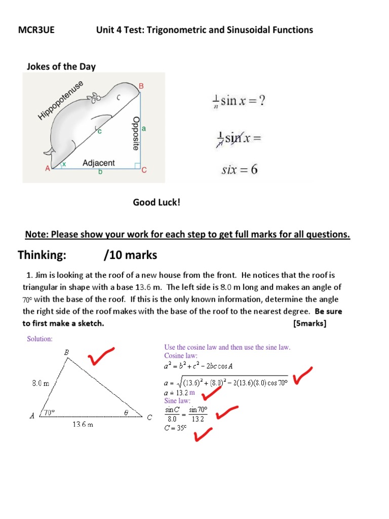 SOLUTION Unit 4 Test | PDF | Trigonometric Functions | Mathematical ... SOLUTION Unit 4 Test | PDF | Trigonometric Functions | Mathematical ...