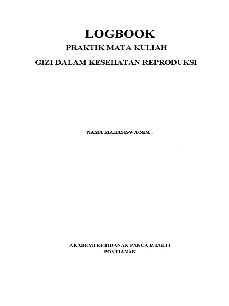 Logbook Gizi Kesehatan Reproduksi | PDF