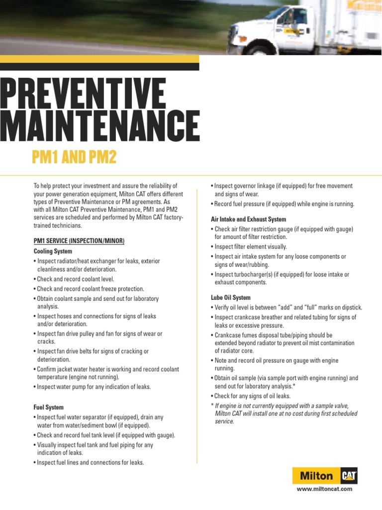 Milton Cat Preventive Maintenance PM 1 and PM 2 Marketing Piece | PDF ...