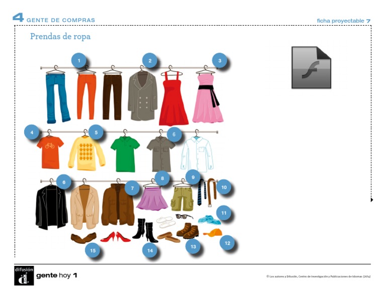 Prendas de Ropa: Ficha Proyectable Gente de Compras | PDF