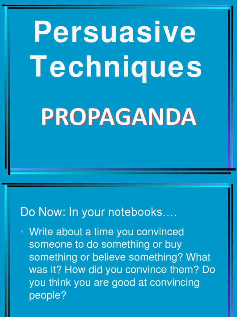 Propaganda Techniques | PDF
