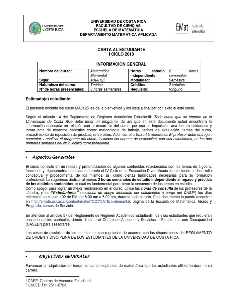 Curso de Matemática Elemental UCR 2018 | PDF | Factorización ...