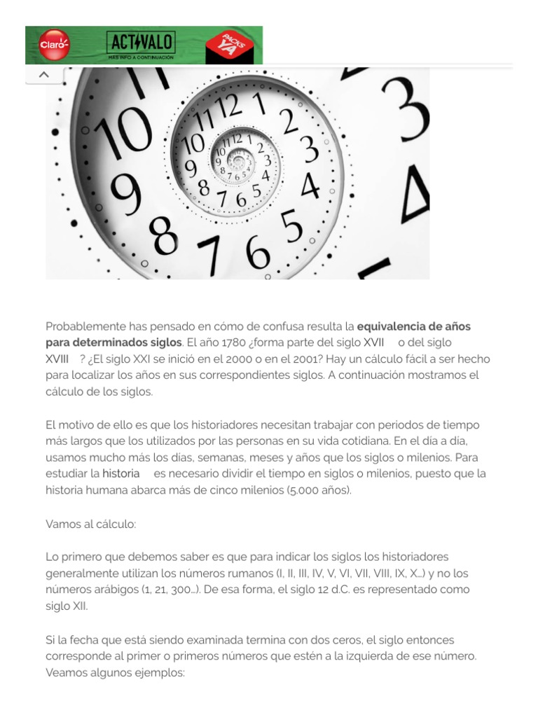 Cómo se calculan los siglos - Escuelapedia | PDF
