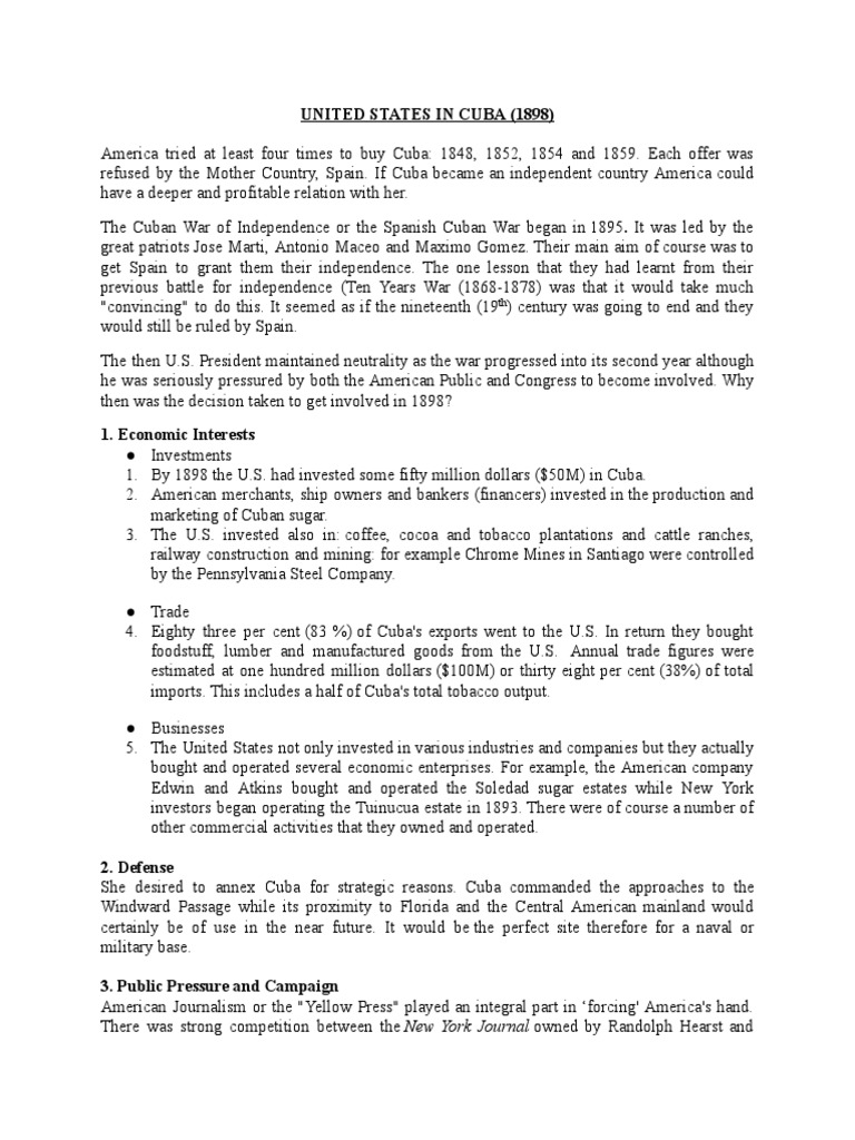 United States in Cuba (1898) | PDF | Cuba