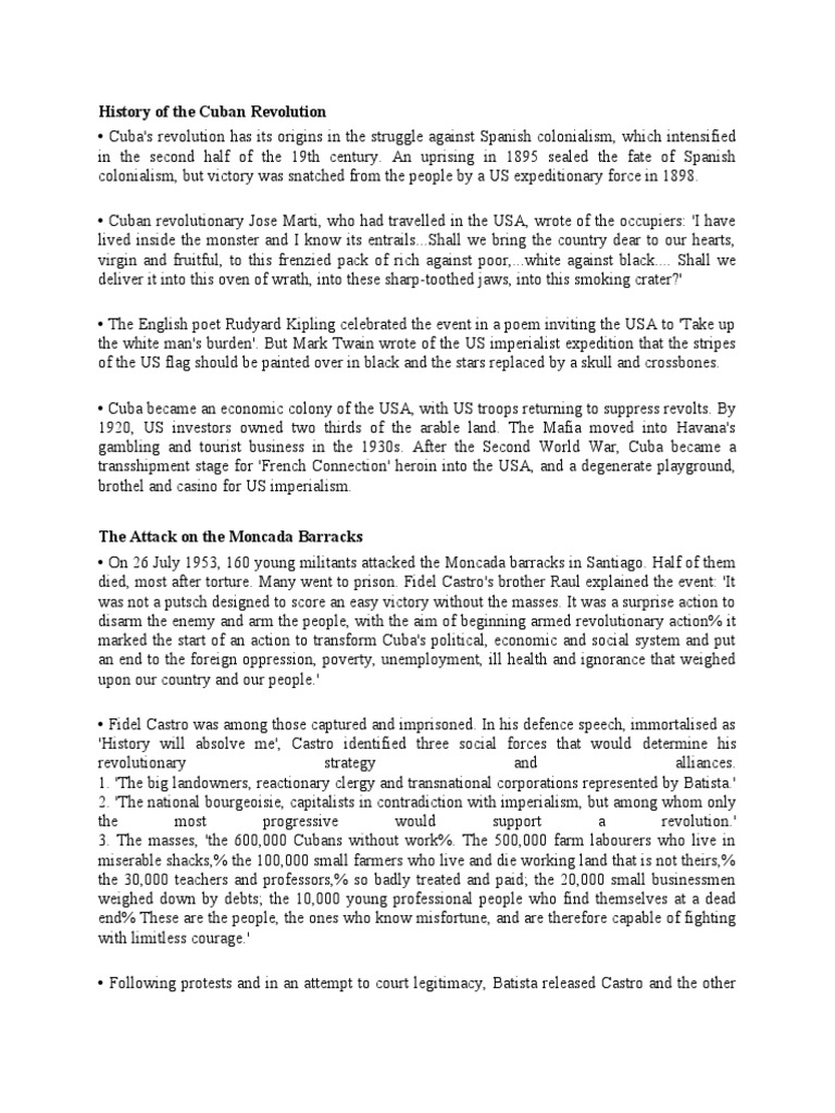 Overview of the Cuban Revolution | PDF | Fidel Castro | Cuba