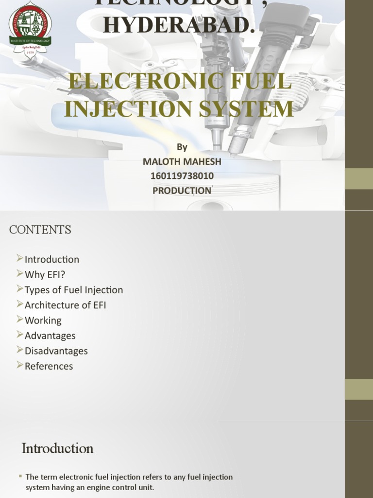 Electronic Fuel Injection System: by Maloth Mahesh 160119738010 ...