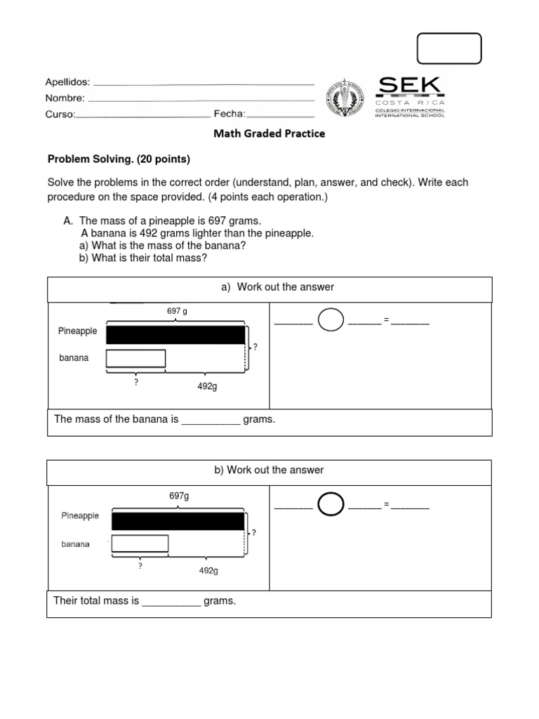 Problem Solving 3rd Grade | PDF