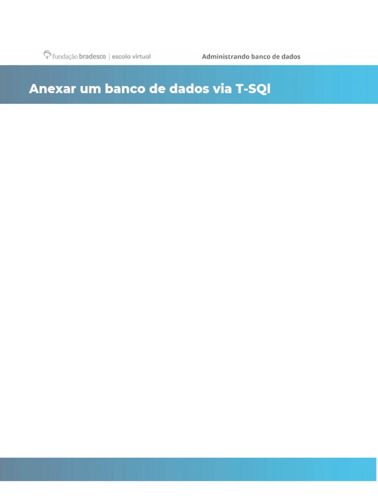 Anexando Banco de Dados com T-SQL | PDF