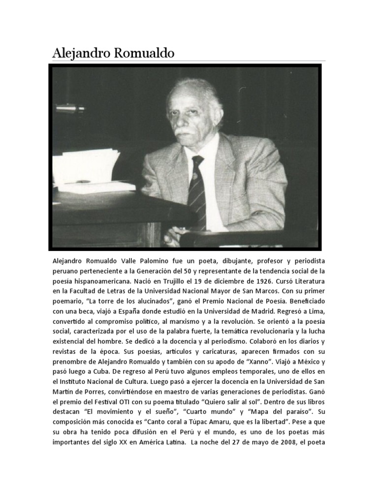 Biografía de Alejandro Romualdo | PDF | Clásicos