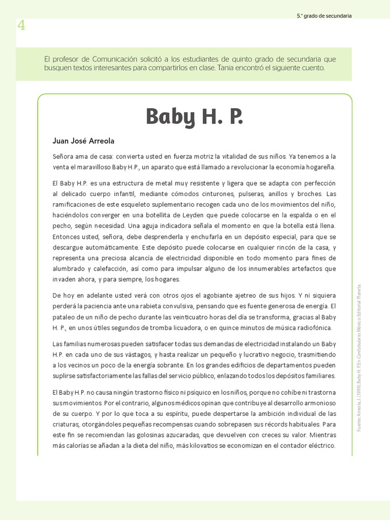 Baby H. P.: Juan José Arreola | PDF | Marte | Agua