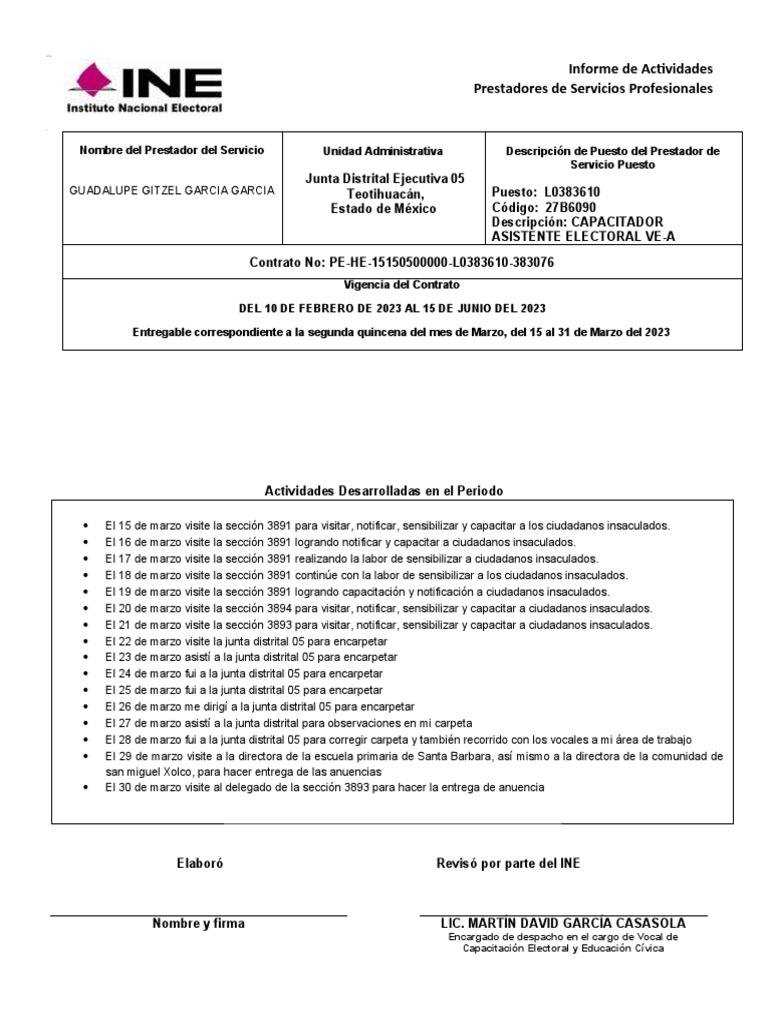 Formato - Informe - CAE 2023 31marzo | PDF