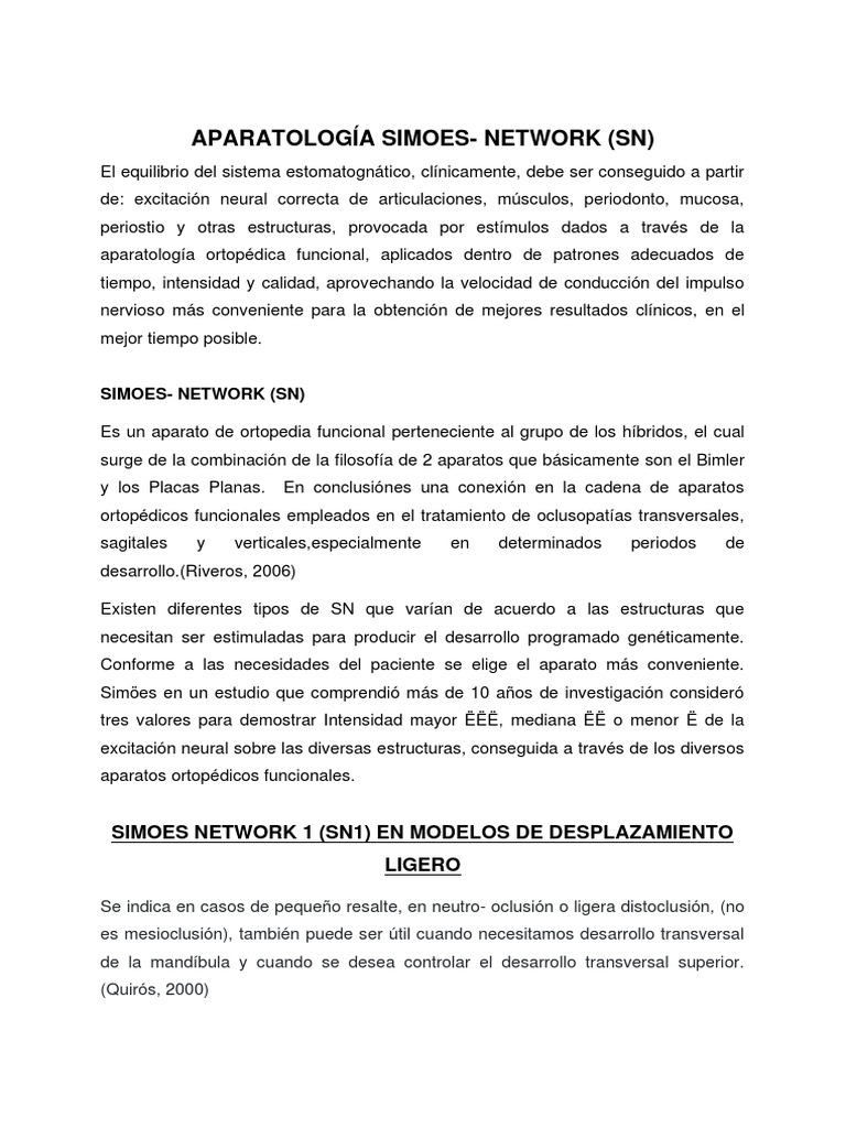 Aparatología Simoes Network en Ortopedia | PDF | Ramas de Odontología ...
