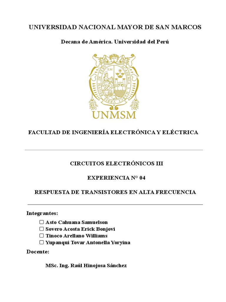 Lab 4 Electrónicos Iii Pdf Transistor Ingeniería