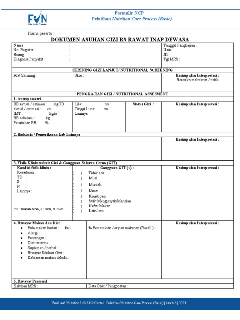 Formulir NCP - FNLC - Batch 6 | PDF