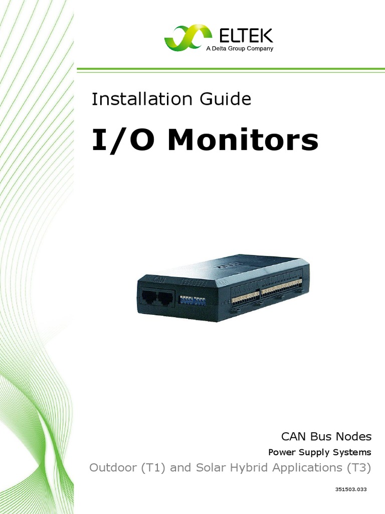 Eltek I/O Monitor Installation Guide | PDF | Power Supply | Relay