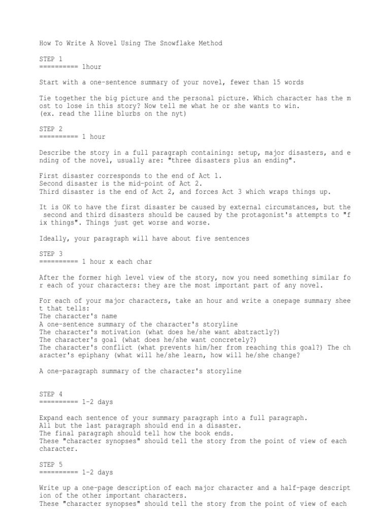 Snowflake Method Novel | PDF | Narration