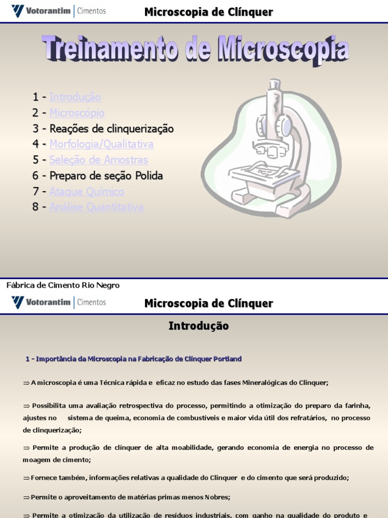 Microscopia do Clínquer em Cimento | PDF | Cimento | Materiais