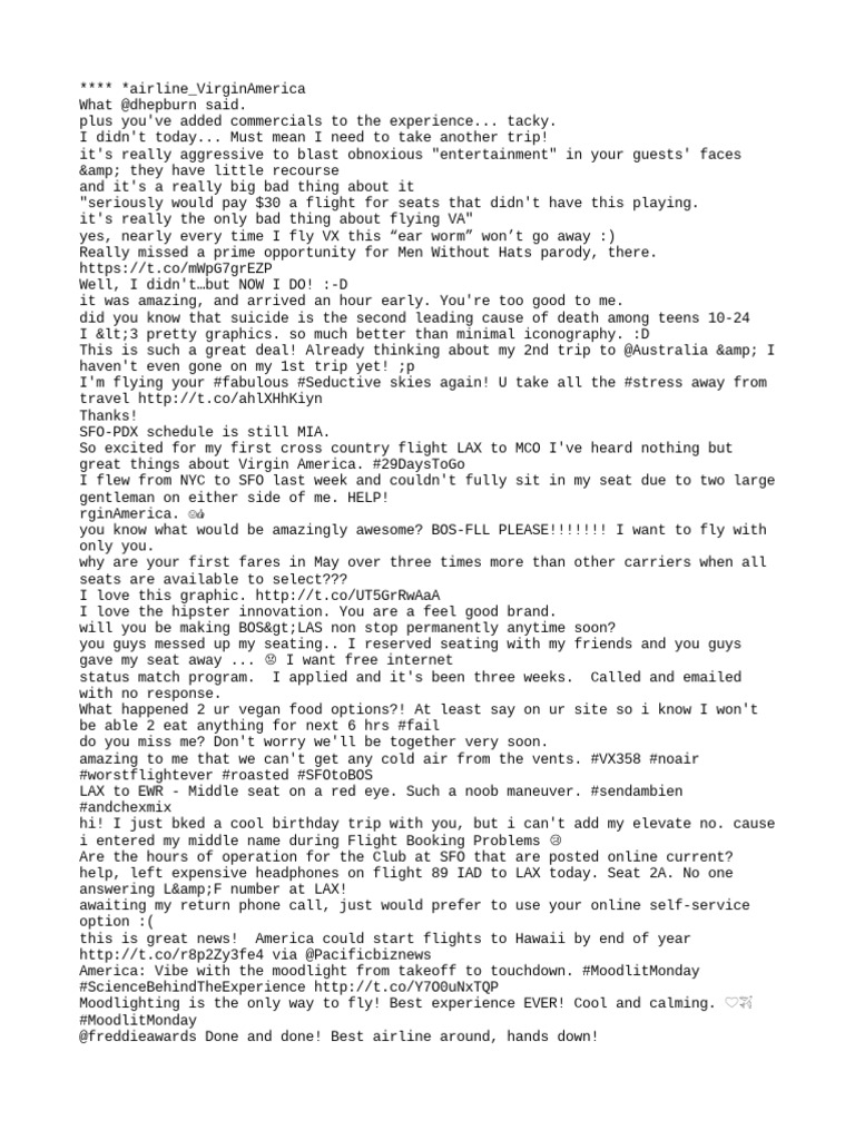 Virgin America PDF San Francisco International Airport