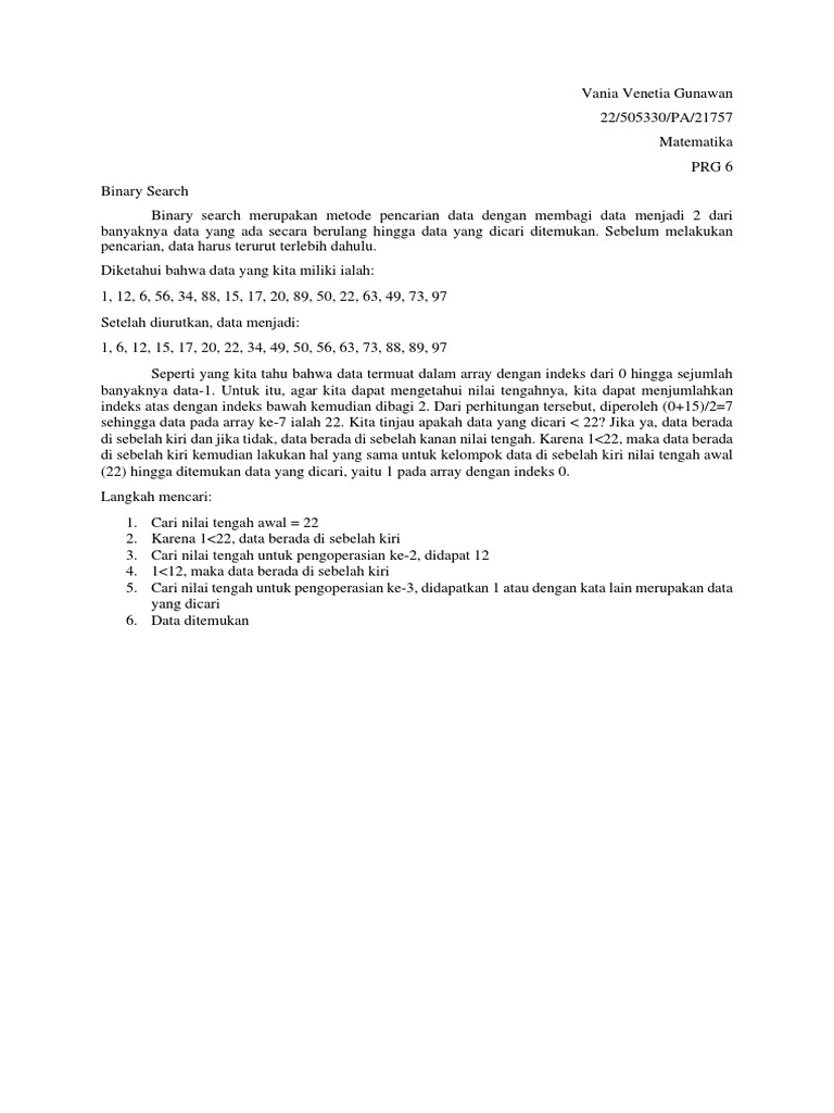 Tutorial - Binary Search | PDF
