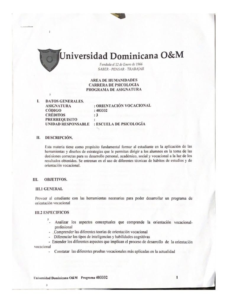 Universidad Dominicana O&M | PDF
