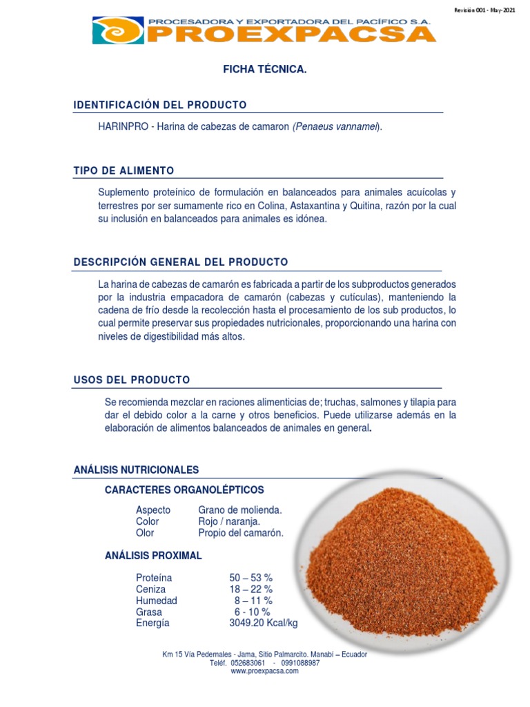 Identificación Del Producto: Ficha Técnica | PDF | Alimentos | Nutrición