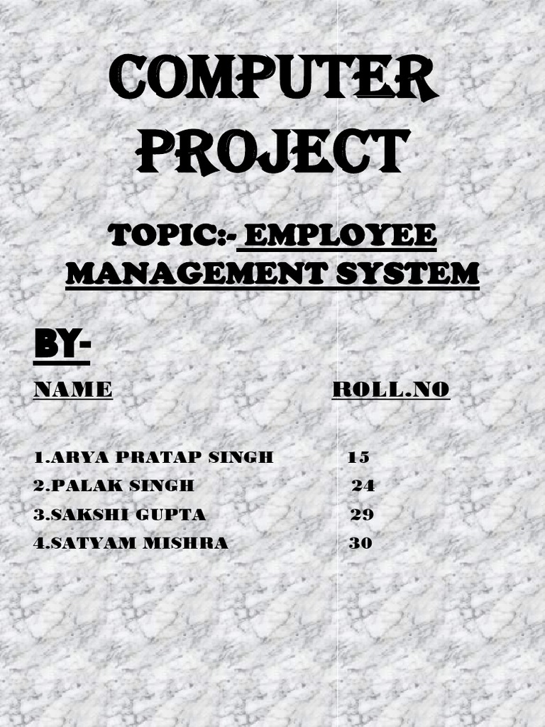 Computer Science Project Synopsis | PDF