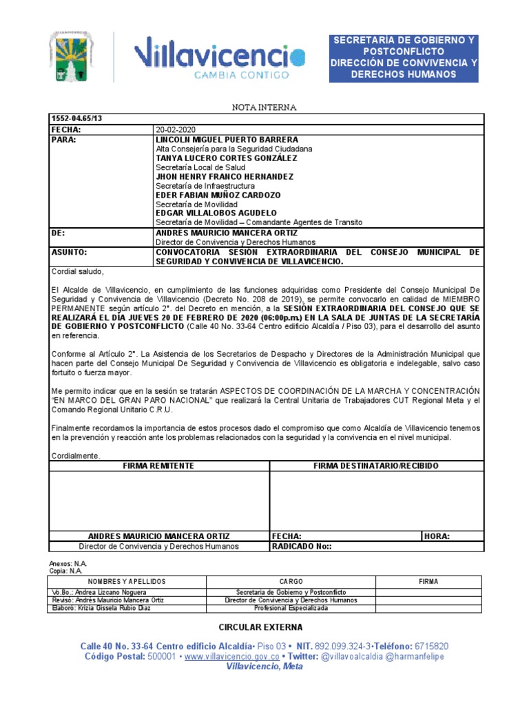 Nota Interna Consejo 21-02 | PDF | Gobierno