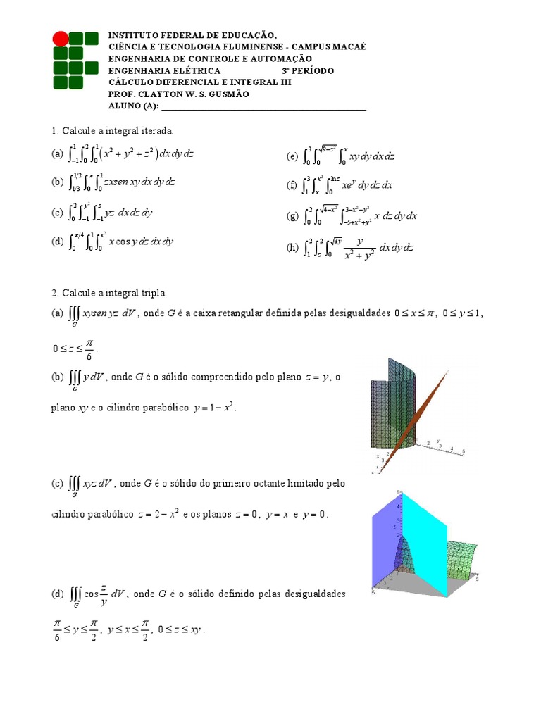 Integrais Triplas | PDF | Objetos matemáticos | Física Matemática