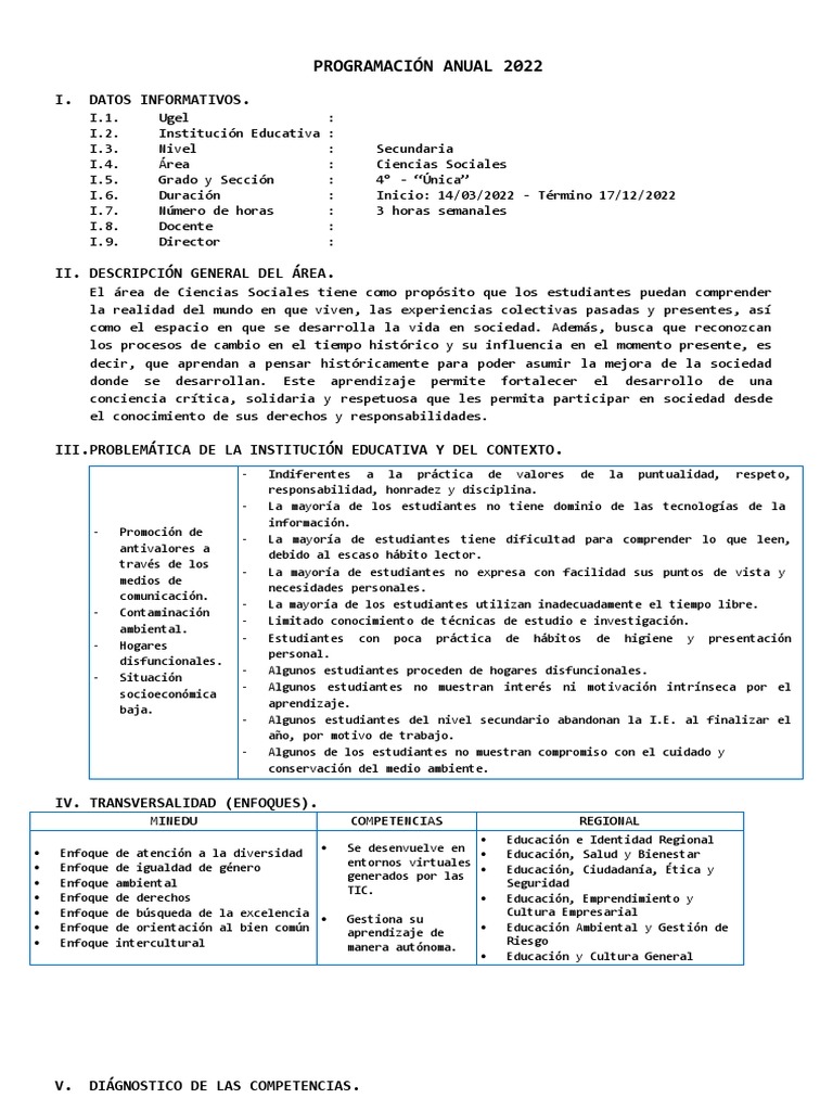 4TO CCSS - P ANUAL - Cuadro de Temas Anual | PDF | Aprendizaje | Entorno natural