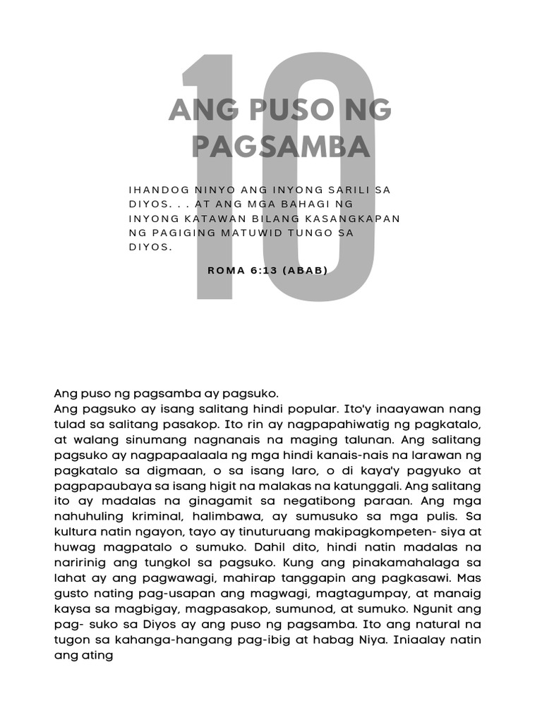 Ang Puso NG Pagsamba | PDF