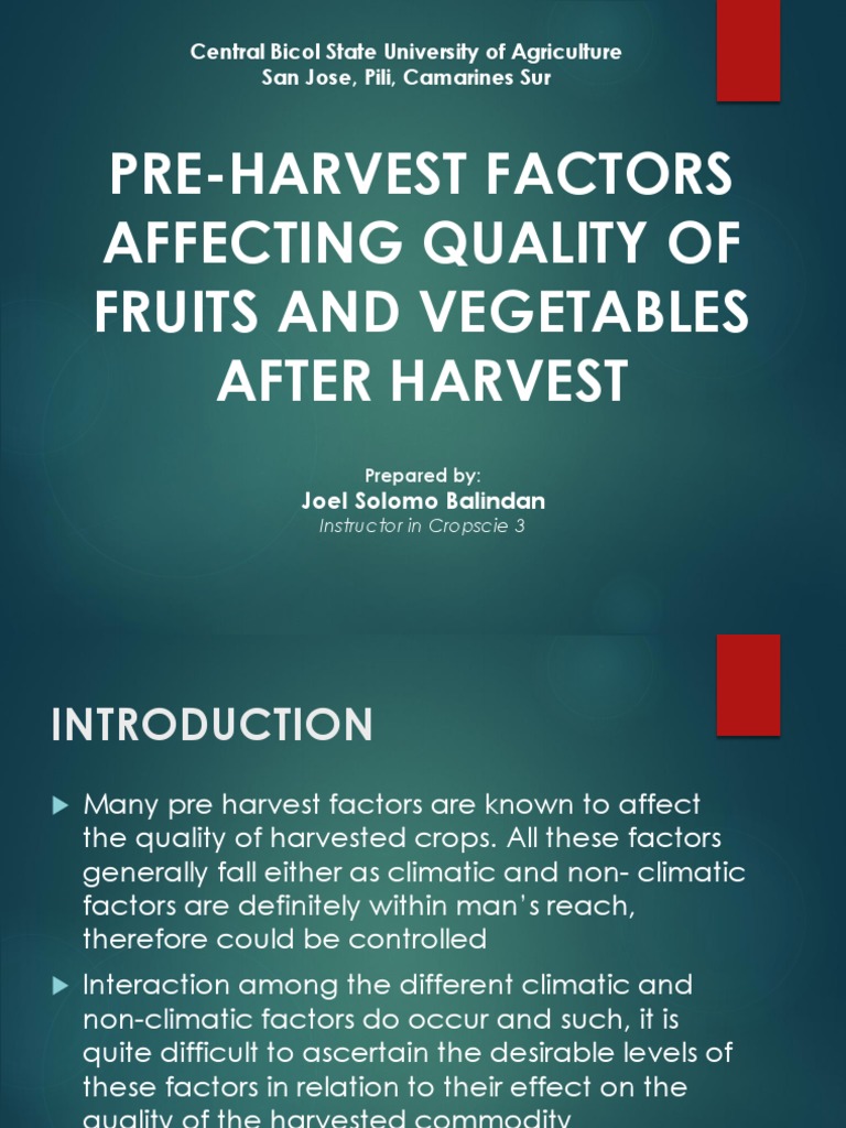 B. PDF Pre Harvest Factors Affecting Quality of Fruits | PDF | Tomato ...