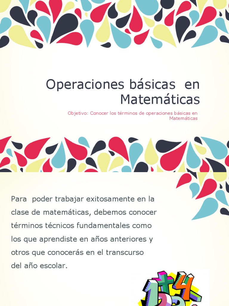 Operaciones Básicas en Matemáticas | PDF
