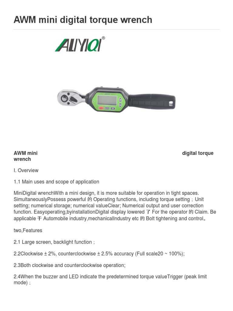 Aliyiqi AWM Datasheet | PDF | Manufactured Goods | Electrical Engineering