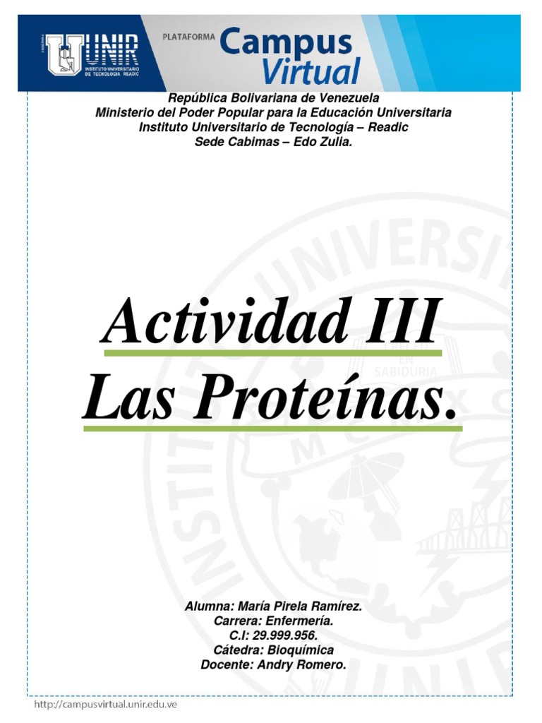 Actividad III - Las Proteínas. | PDF | Proteínas | Estructura proteica