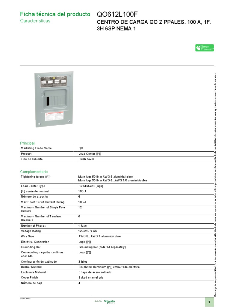 Centros de Carga QO - QO612L100F | PDF | Materiales de construcción ...