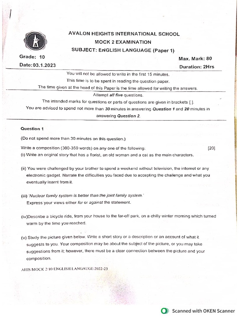 Avalon English Language Mock-2 | PDF