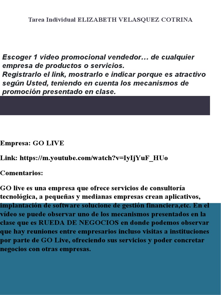 Tarea Individual Elizabeth Velasquez Cotrina | PDF