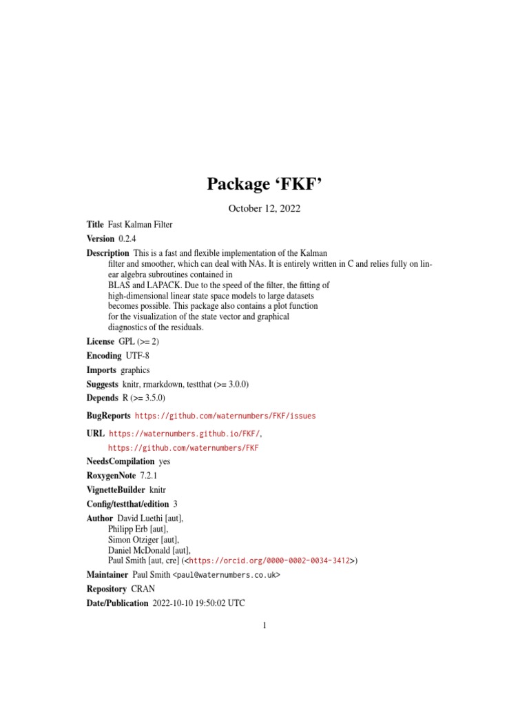 Forecast Filter Of Kalman Pdf Matrix Mathematics Kalman Filter