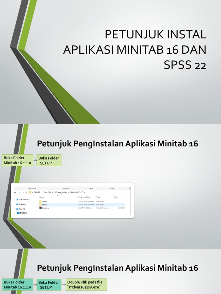 Petunjuk Instal Aplikasi Minitab 16 Dan SPSS 22 | PDF