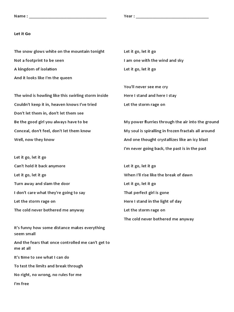 Let It Go | PDF
