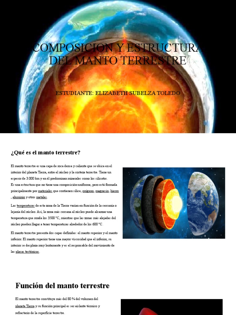 Composicion Y Estructura Del Manto Terrestre: Estudiante: Elizabeth ...