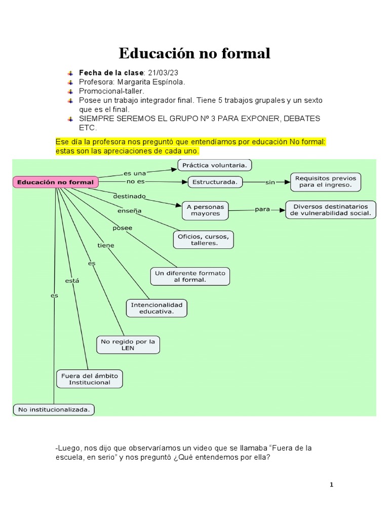Apunte de Educación No Formal | PDF