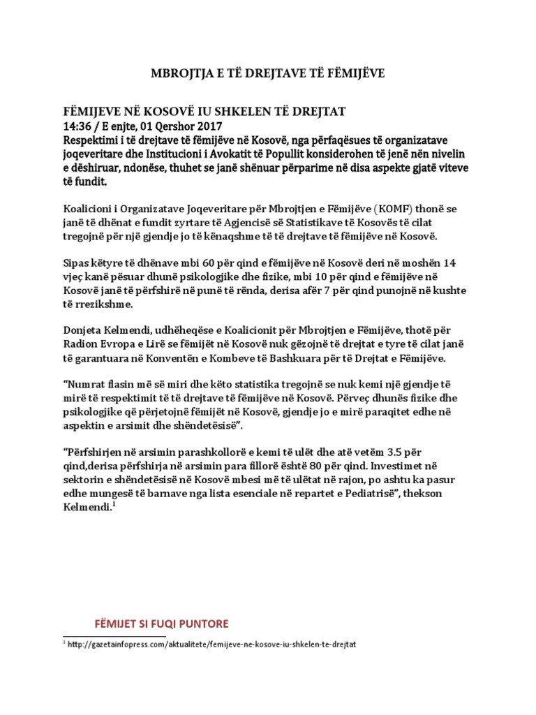 Mbrojtja e Të Drejtave Të Fëmijëve | PDF