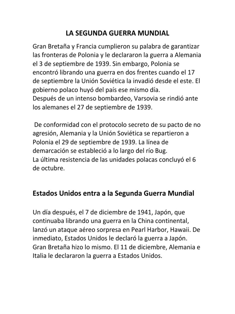 La Segunda Guerra Mundial-1 | PDF | Alemania nazi | Segunda Guerra Mundial