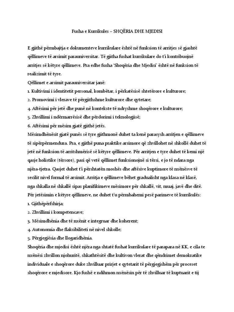 Shoqeria Dhe Mjedisi | PDF