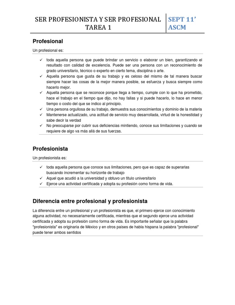 Ser Profesionista y Ser Profesional | PDF | Science | Ciencia y Tecnología