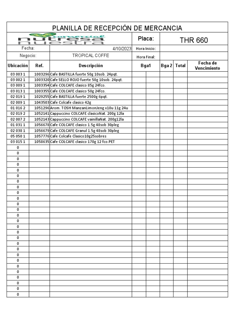 Descargue de Vehiculos | PDF | Alimentos | Industria de alimentos