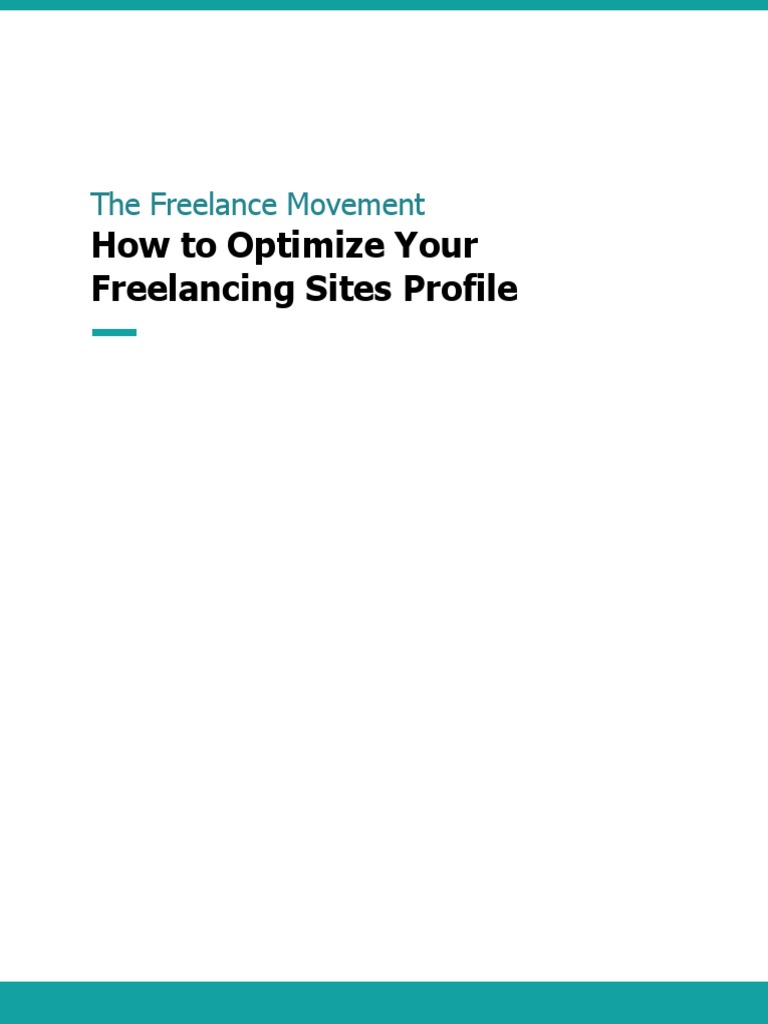 How To Optimize Your Freelancing Sites Profile | PDF | Online Services ...