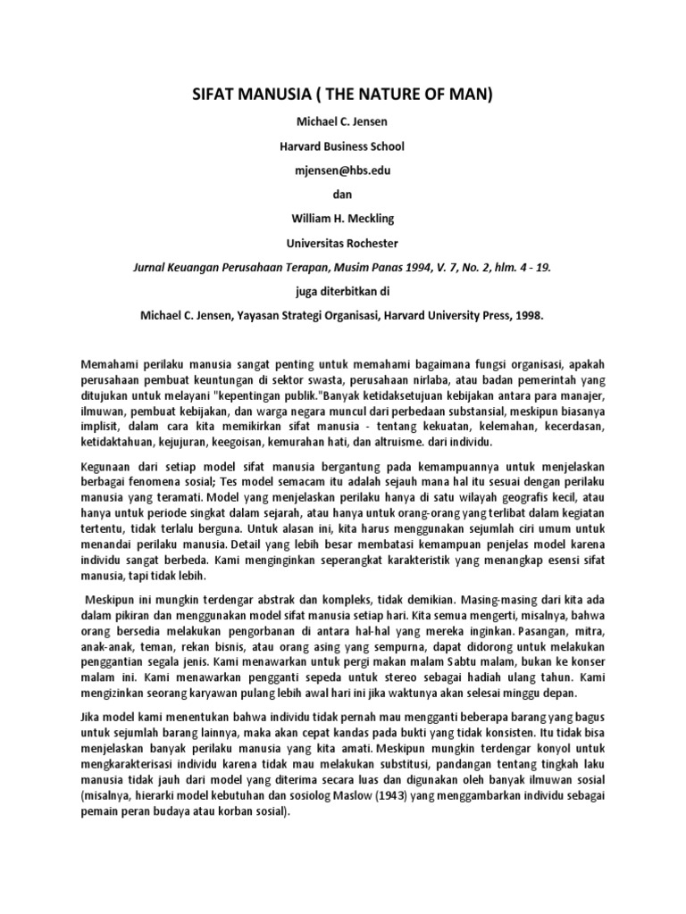 Nature of Man | PDF | Karier & Perkembangan | Sains & Matematika